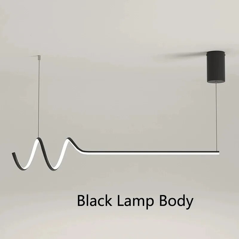 Люстра HomeLover, черная/белая, металлическая, LED Черный, RC Dimmable, Black Lamp Body, Length 70cm