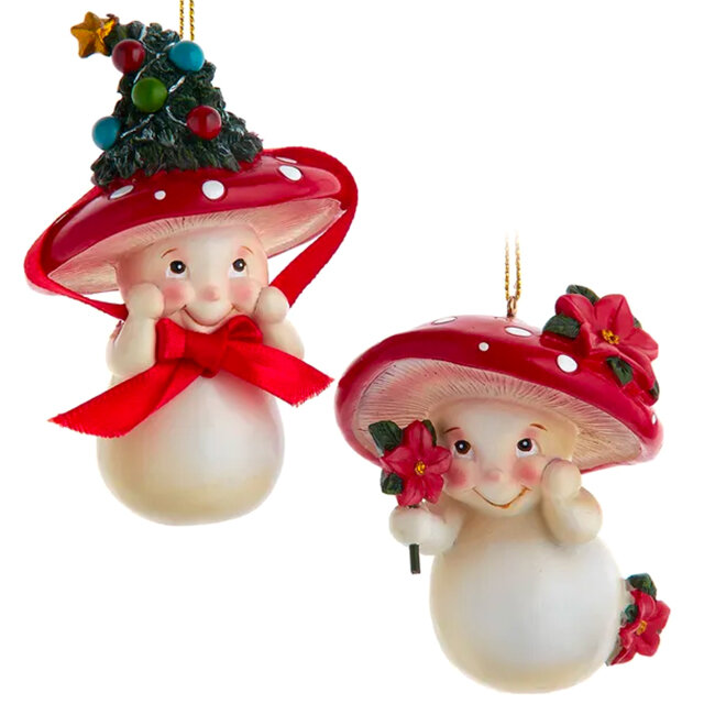 Набор елочных игрушек Мухоморы Дивнолесья: Новогодние Грибочки 9 см, 2 шт, Kurts Adler, MLM0005-набор