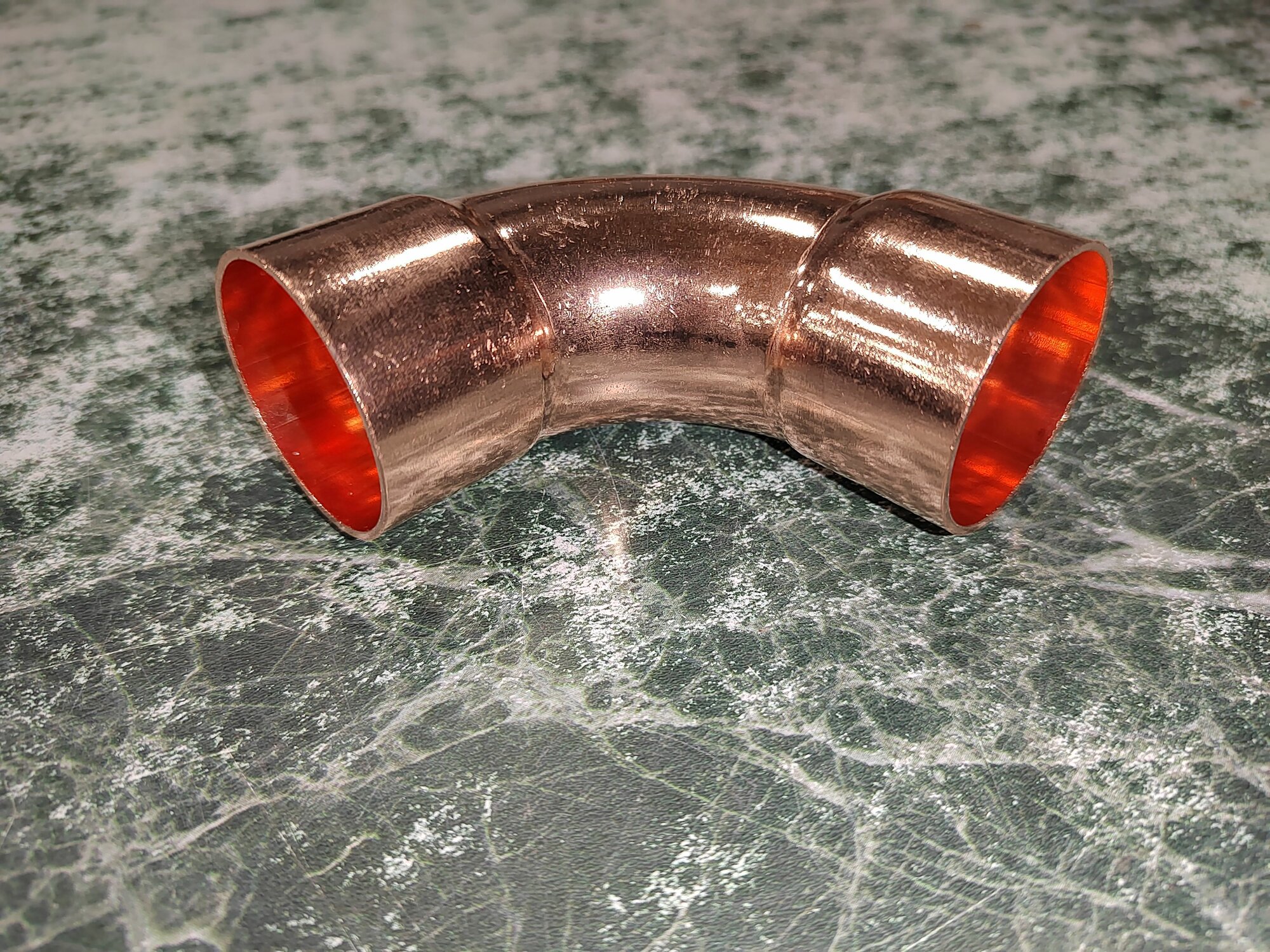 Угол (отвод) медный под пайку Дн 35 мм двухраструбный - 1 шт.