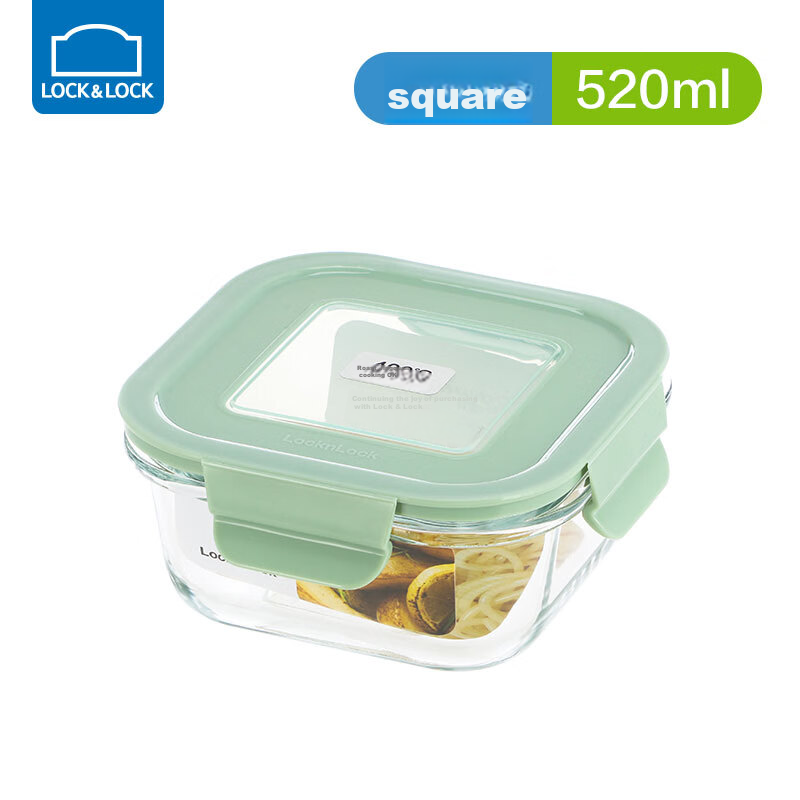 Lock & Lock Glass Lunch Box for Office Workers, Microwave-Safe Bento Box, Large Capacity Food Storage Container, Fruit Box