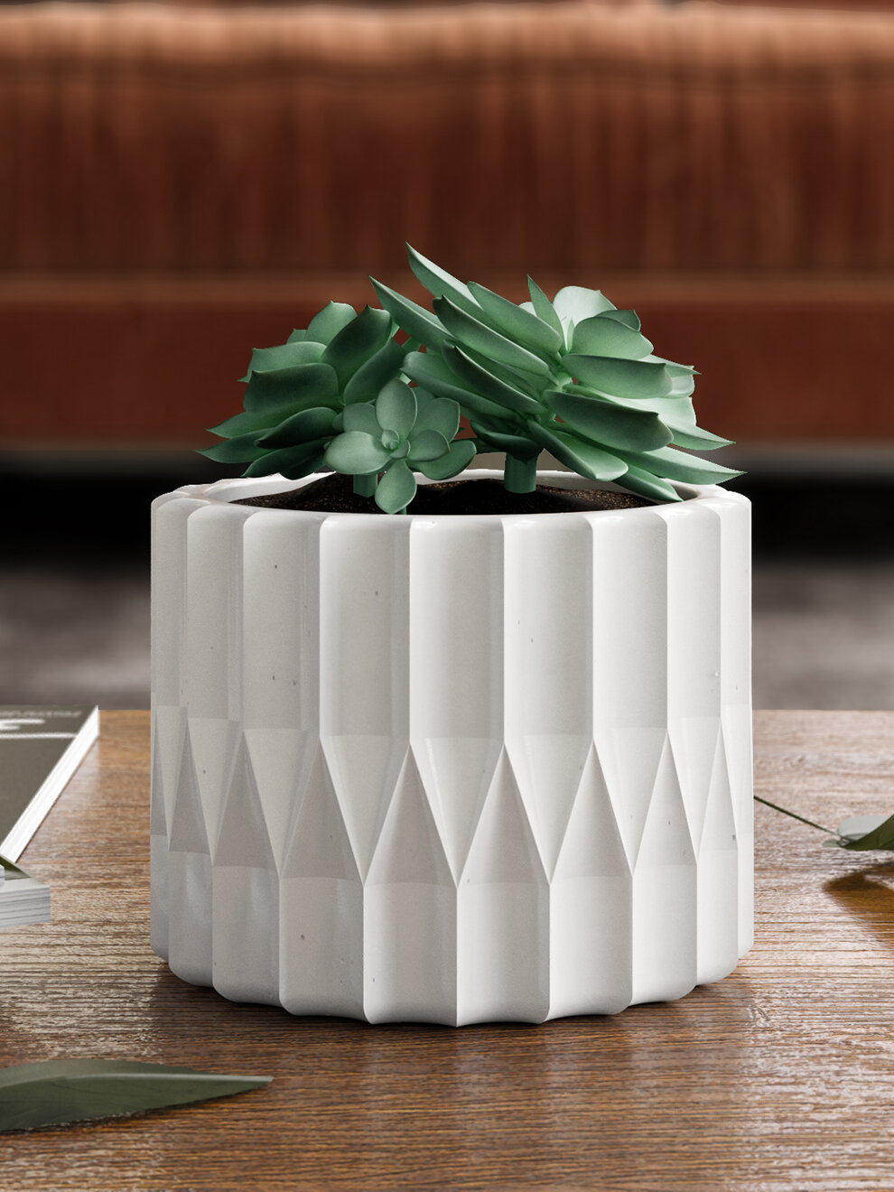 Кашпо для цветов и суккулентов San Marino XS белое глянцевое 0,28 л. 9*7см