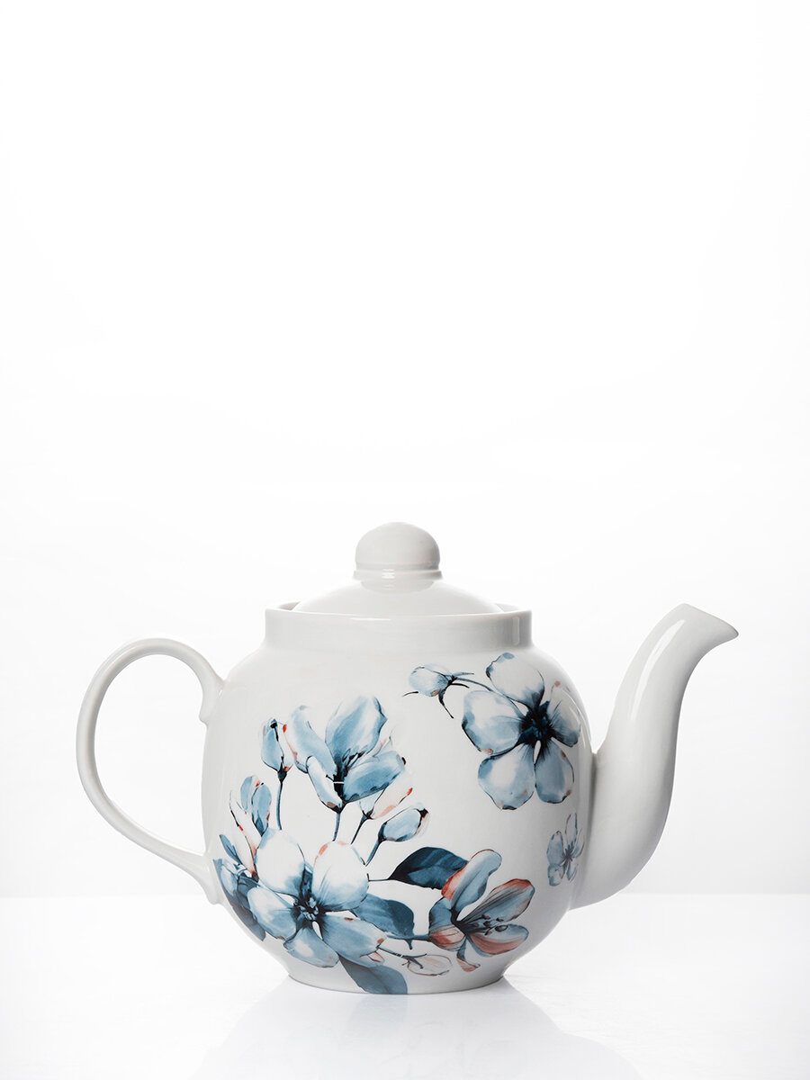 Чайник заварочный фарфоровый 700 мл. Дулево ф. Янтарь "Мгновения весны"