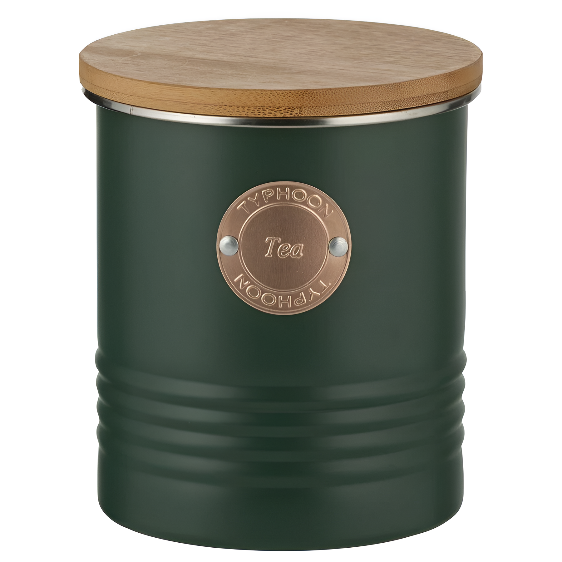 Банка для чая Typhoon коллекция Living, сталь, бамбук, 1 л, зеленая