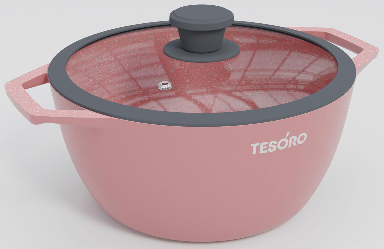 Кастрюля Tesoro Florence Induction total pink, 4 л, с крышкой с силиконовым ободом (TF6640tpi)