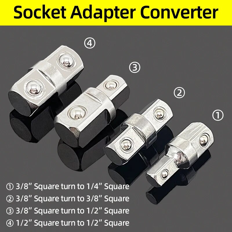 Переходник для торцевых головок, набор переходников-переходников 3/8 на 1/2 3/8 1/4 1/2 A-B-C-D 4Pcs