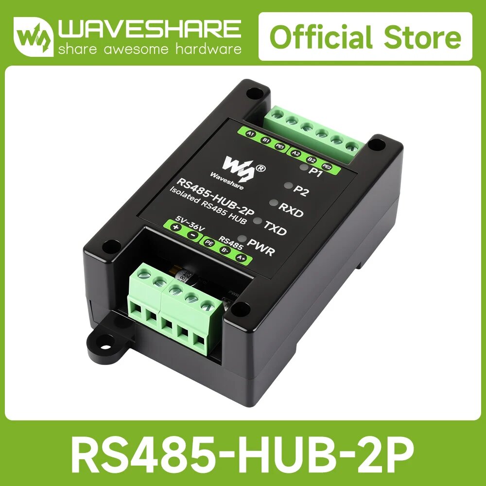 Waveshare RS485-HUB-2P изолированный концентратор RS485