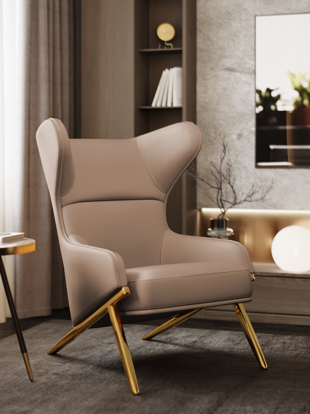 Кресло дизайнерское в современном стиле VESPA, экокожа 70х90х70