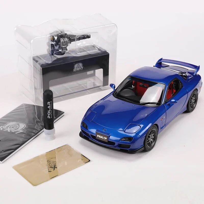 POLAR MASTER 1:18 Mazda RX7 металлическая модель автомобиля с дополнительным двигателем
