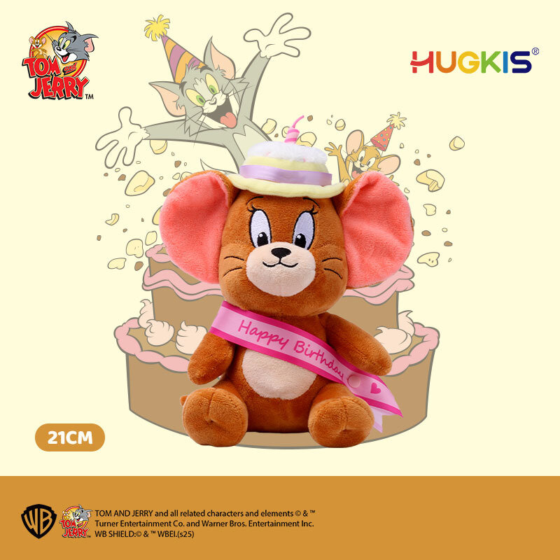 Оригинальная плюшевая игрушка Warner Tom and Jerry, классический серый кот Том и мышь Джерри, плюшевая фигурка на день рождения