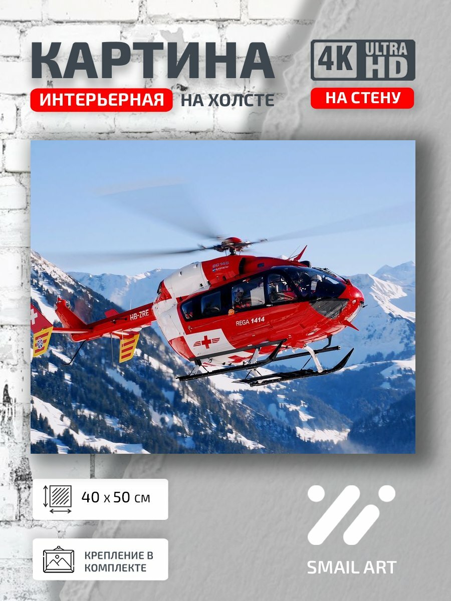 Картина на холсте интерьерная 40 на 50 на стену Спасательный Fighters для офиса авиация