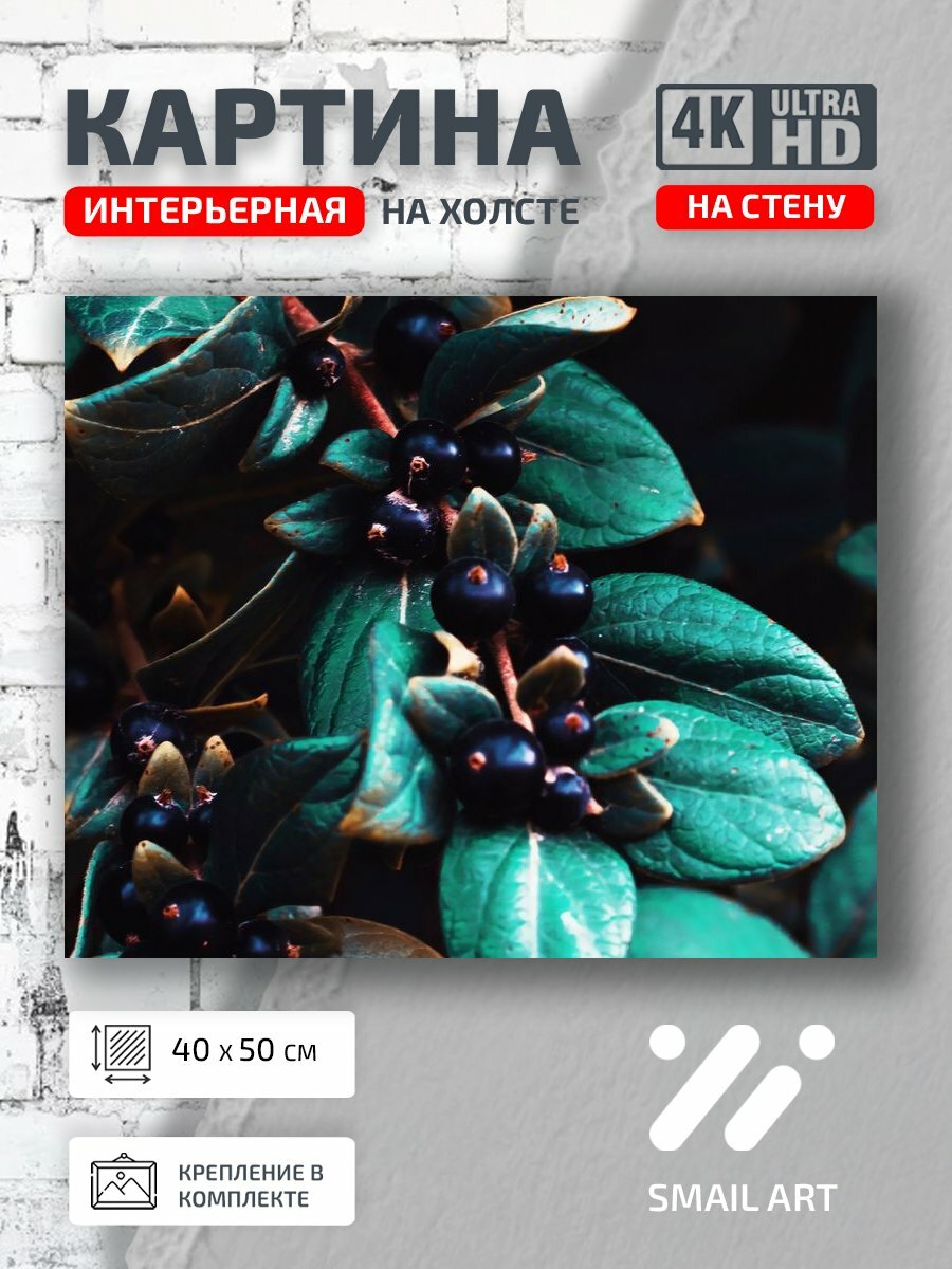 Картина на холсте интерьерная 40 на 50 на стену Листья Landscape для кабинета пейзаж декор