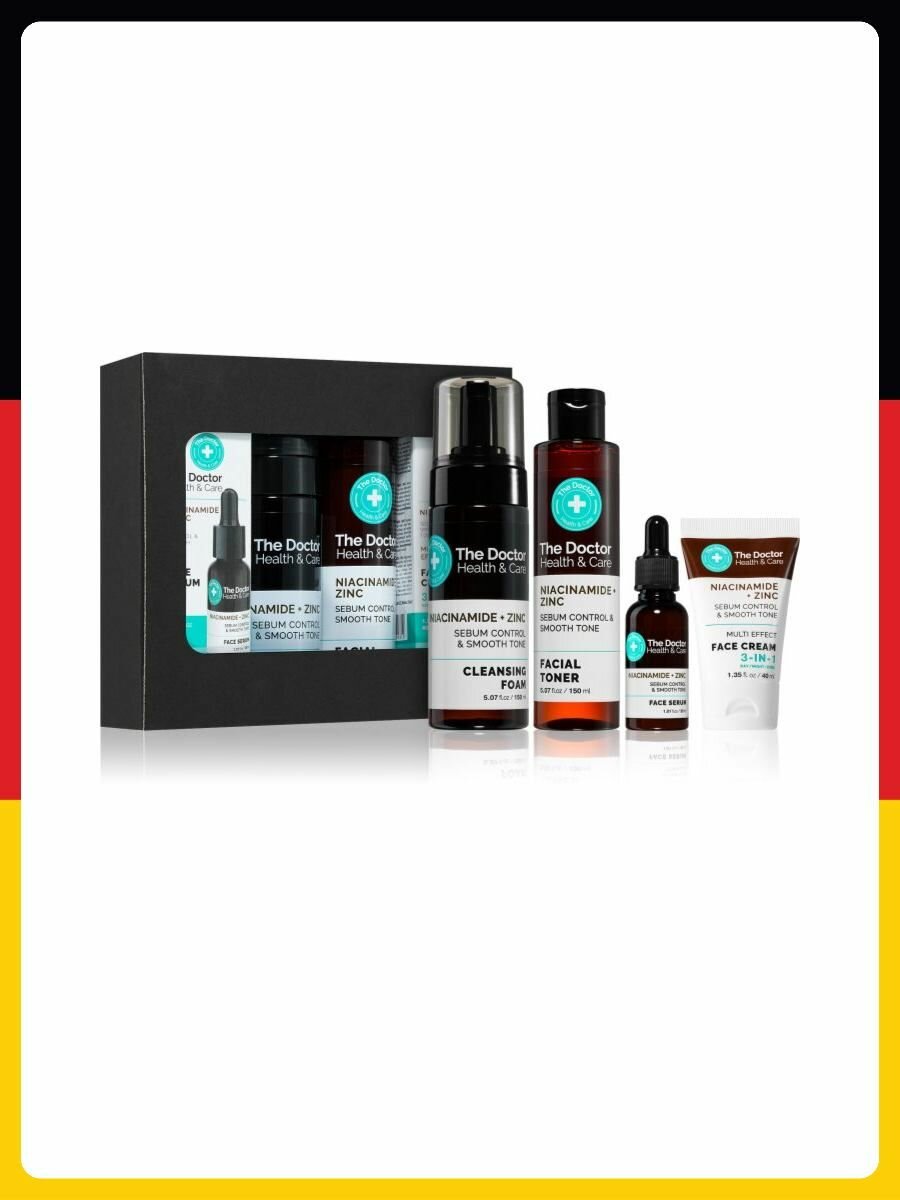 Набор уходовой косметики The Doctor Health & Care Niacinamide + Zinc Set Facial Gift Set, 4 pcs.