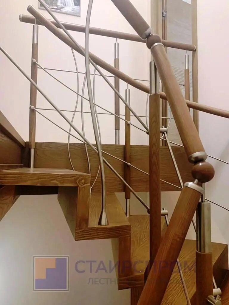 Лестница консольная и комбинированные перила L=1000 мм, H=850 мм. СтаирсПром