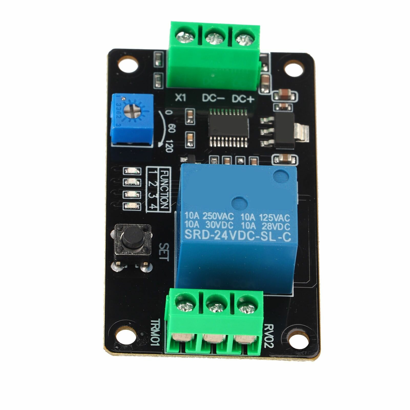 Реле времени задержки 24 В постоянного тока, самоблокирующееся реле времени, регулируемая задержка включения/выключения для проектов автоматизации и электроники