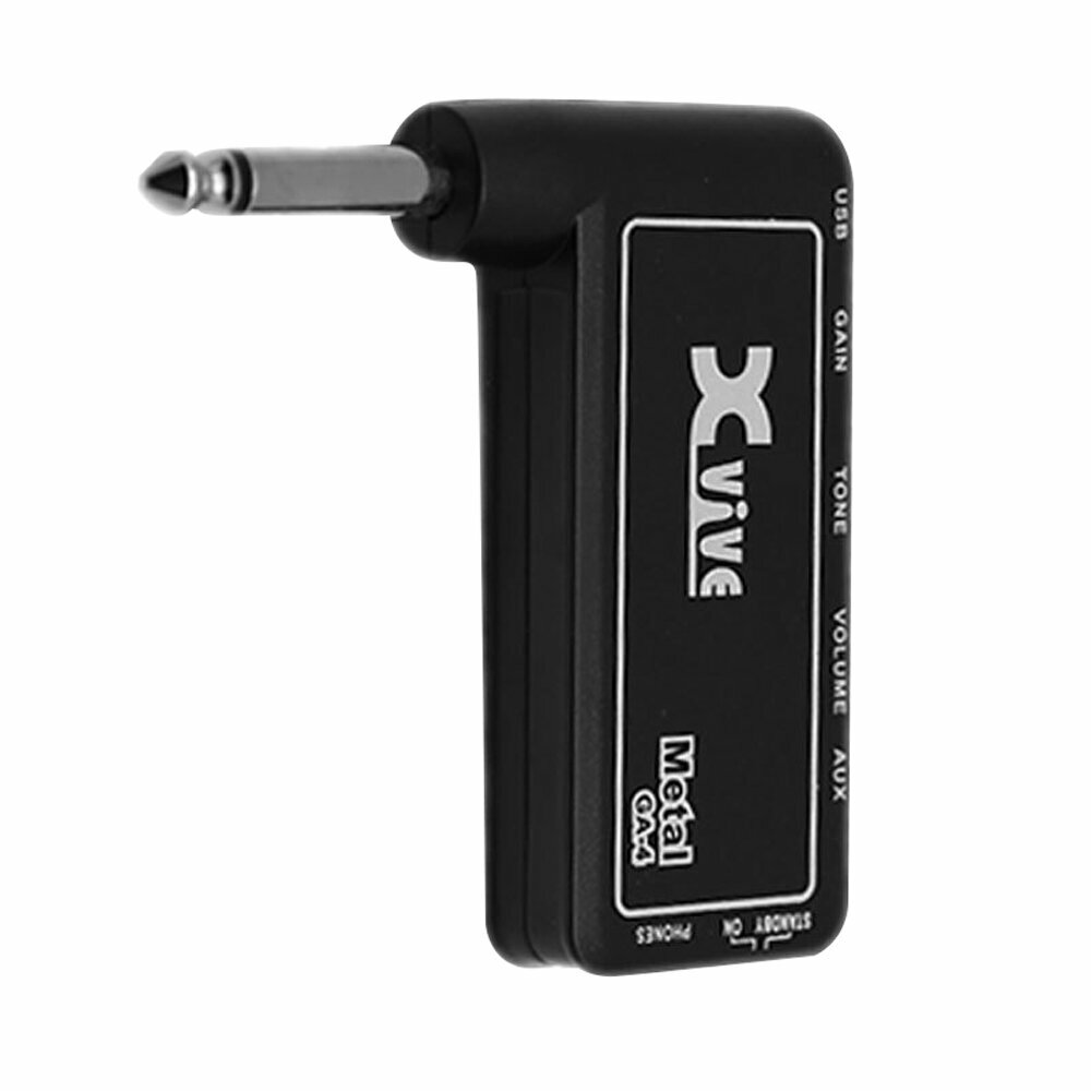GA4 Metal Mini Portable Guitar Amp Rechargeable Electric Guitar Plug Headphone Amplifier, 6.35mm plug, цвет: черный, материал: ABS, батарея: 3.7V 37mAh, размер товара: 75*75*12mm, вес товара: 33g, размер упаковки: 140*110*20mm, вес упаковки: 70g, в