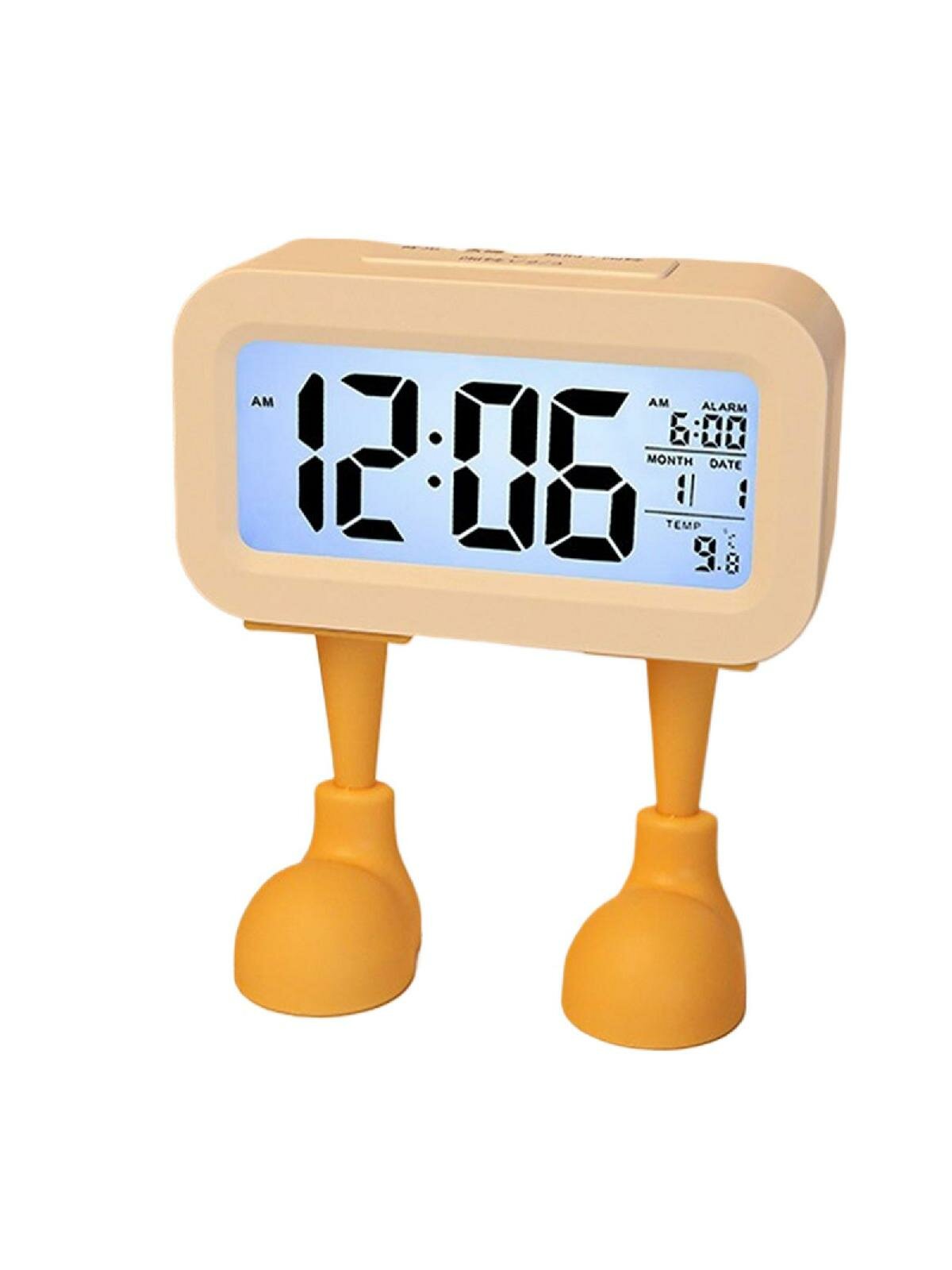 Креативный мультяшный будильник с цифровым ЖК-дисплеем "Сосисочная губа" на батарейках