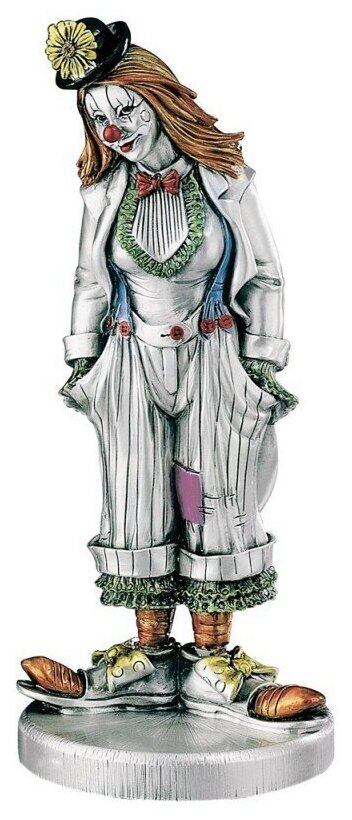 Статуэтка клоуна "Клоунесса Ириска"/ с серебрением / 24 см / Италия / Mida / 120251