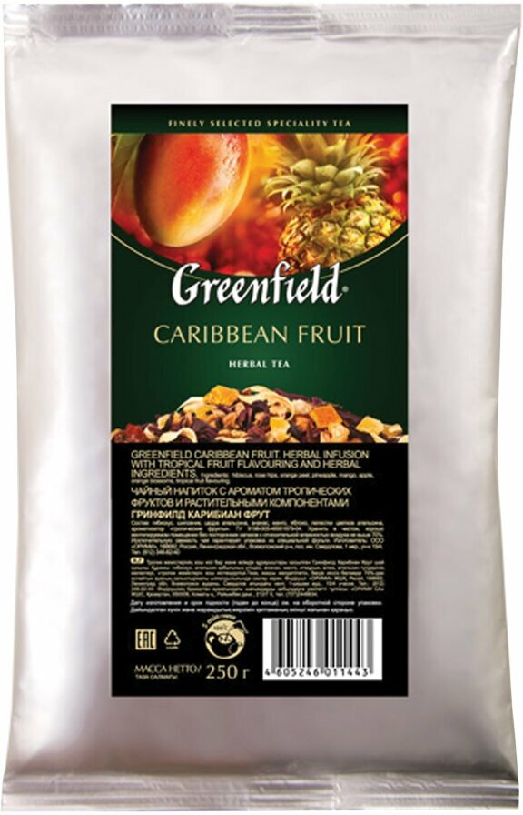 Чай листовой GREENFIELD "Caribbean Fruit" фруктовый (манго/ананас) 250 г, 1144-15, 621031