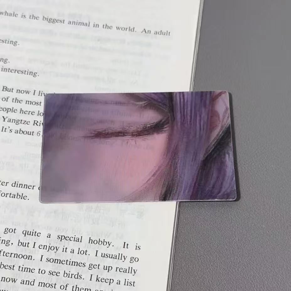 3D Стерео-карточка "Человек-бензопила" - Резе (Reze), эффект открывания глаз, переливающаяся аниме открытка