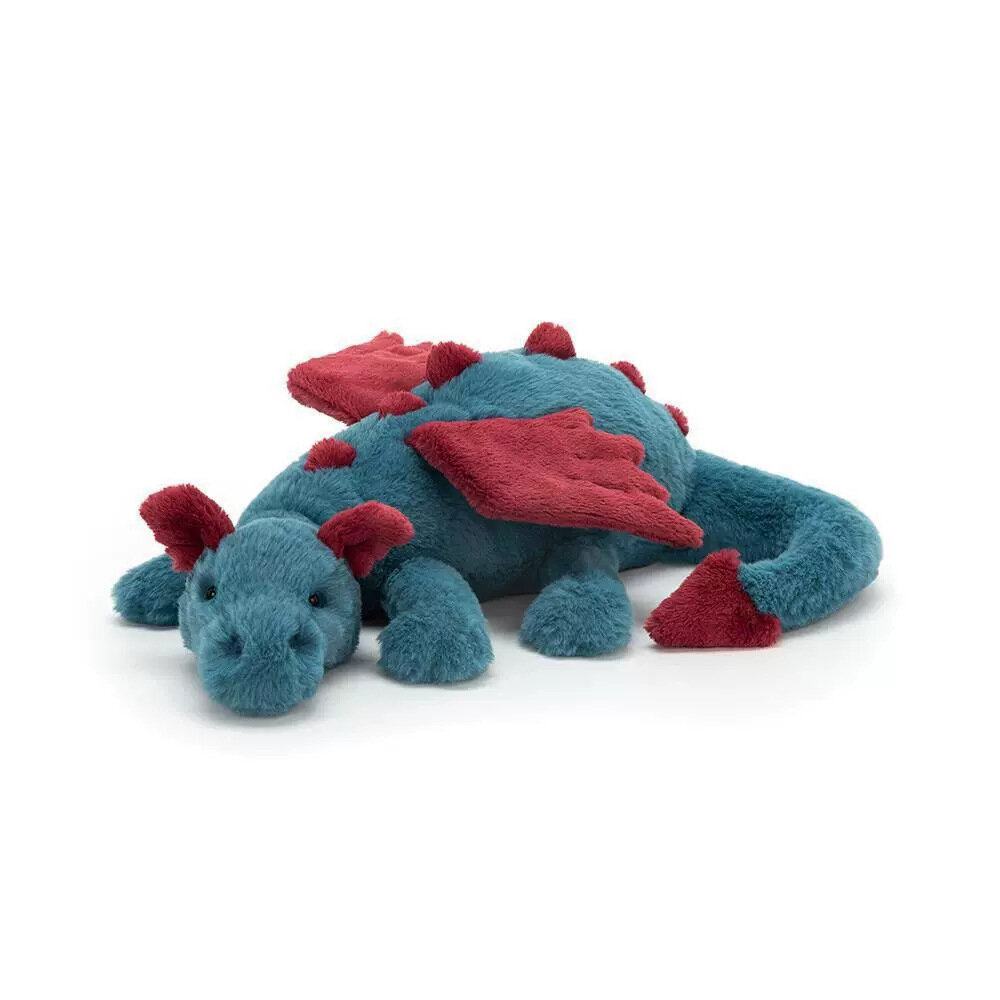 Плюшевая игрушка Дракон Небесного Неба Jellycat из Великобритании для детей Характеристики：Дракон Глубокого Синего 50