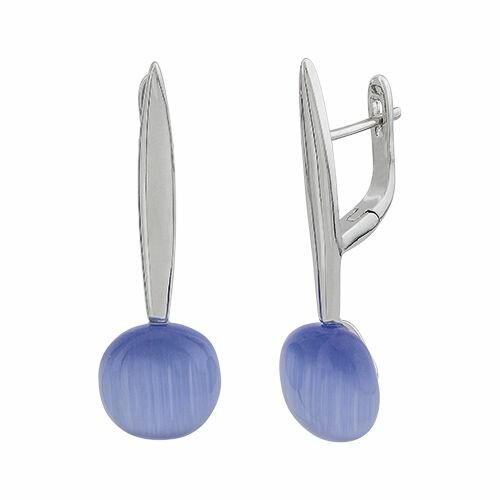 Серьги, серебро, 925 проба, кошачий глаз