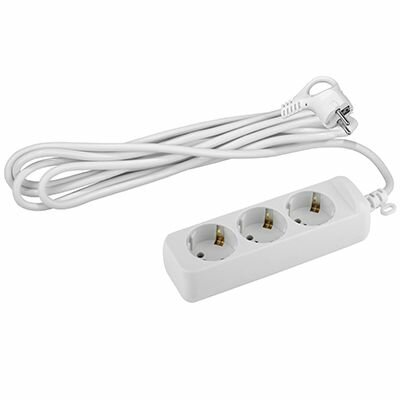 Удлинитель 3-мест 1,5м ПВС 3*1 белый ЭРА