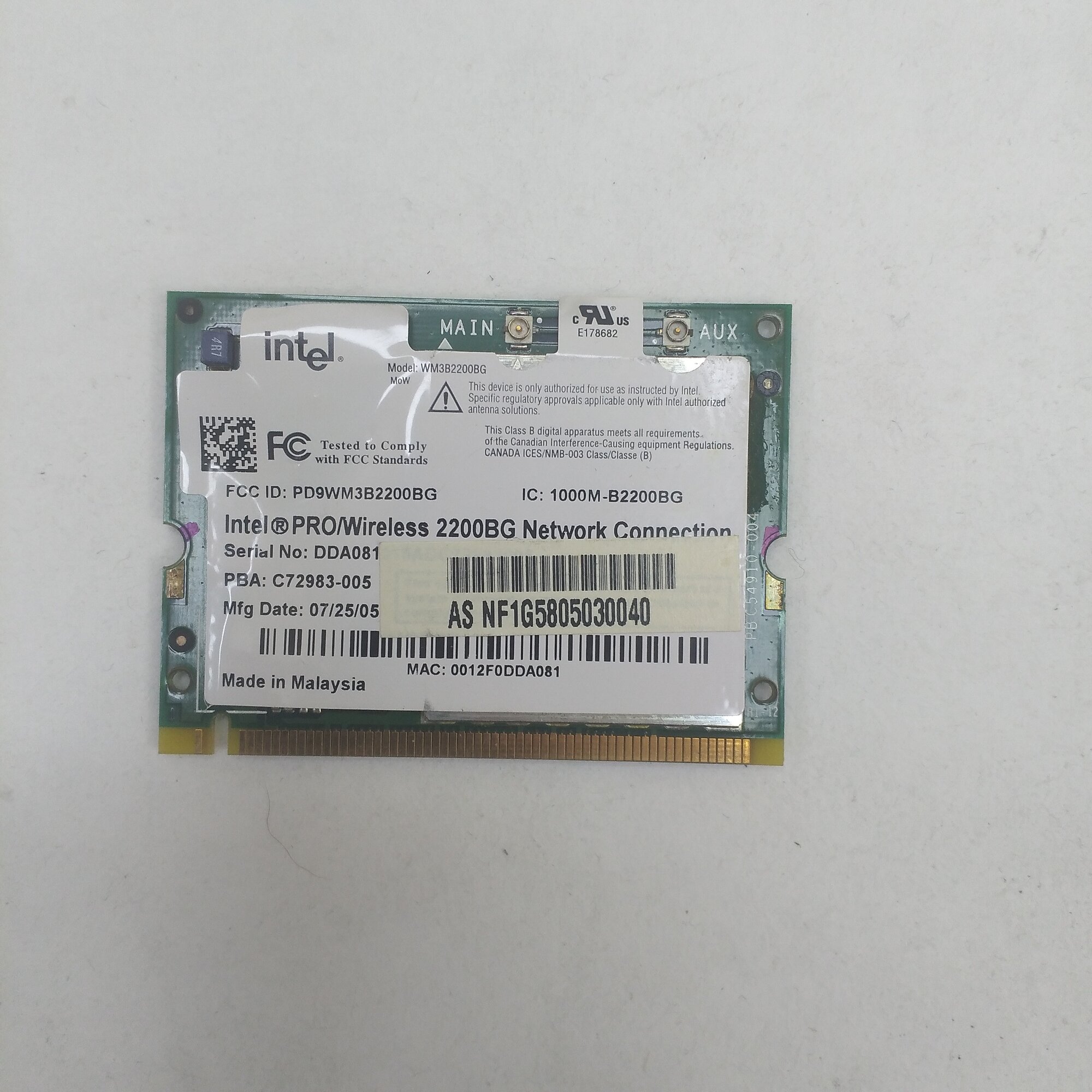 Wi-Fi адаптер (WM3B2200BG) для ноутбука для Lenovo ThinkPad R50 Б/У с разбора