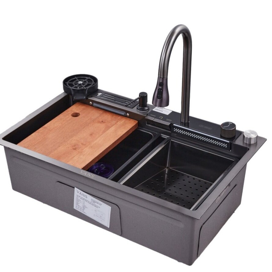 Многофункциональная мойка "VANS" 750*460*200 мм Black DECOR DC-03