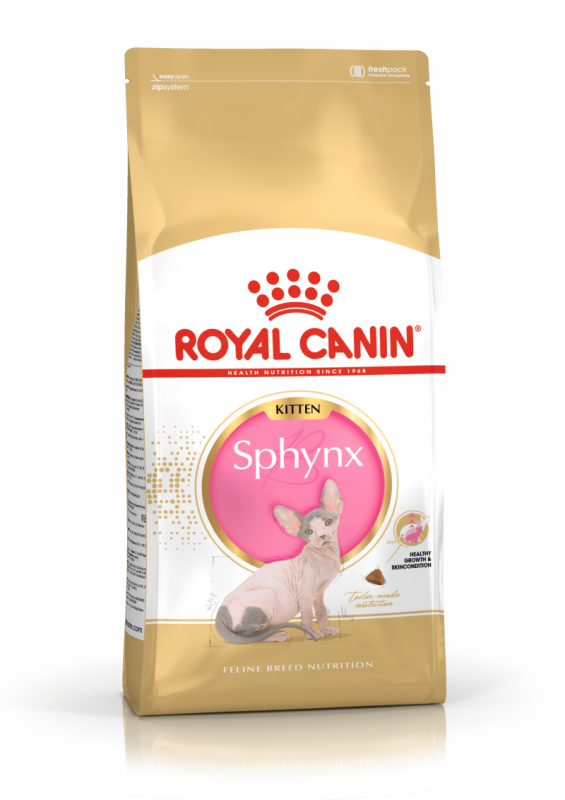Корм сухой полнорационный Royal Canin Sphynx Kitten для котят породы Сфинкс до 12 месяцев, 2 кг