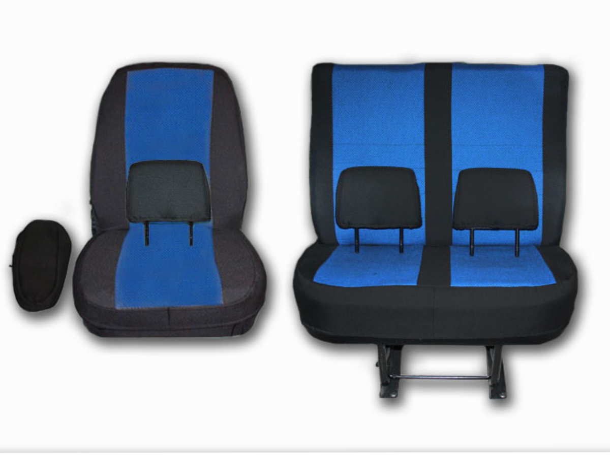 Чехлы сидений для а/м Газель Next 3-х мест, а/м Газон Next "на 3 подголовника" (синий) жаккард
