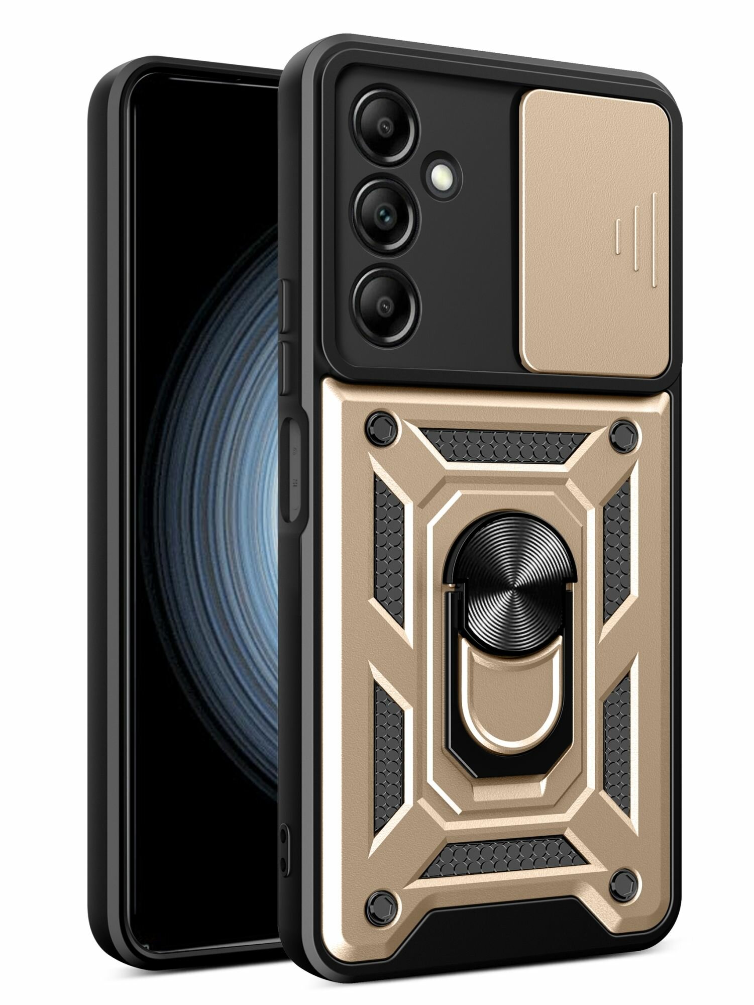 Чехол противоударный armors для Samsung A25 / Самсунг А25 с защитой камеры (Золотой)