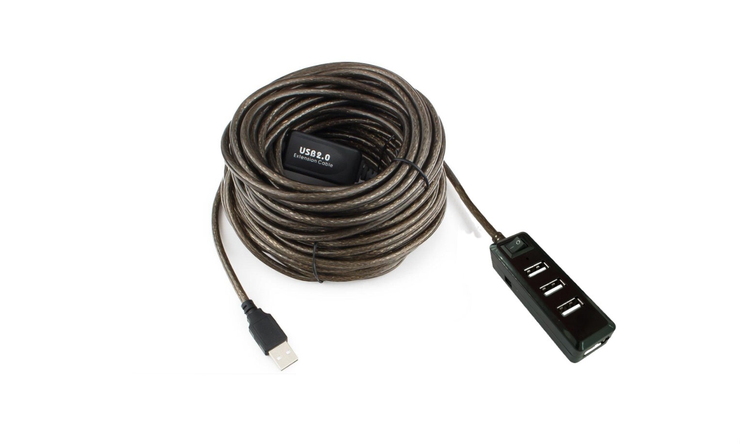 Кабель-удлинитель активный, 4-портовый KeyPRO 1AM - 4AF USB 2.0 15m