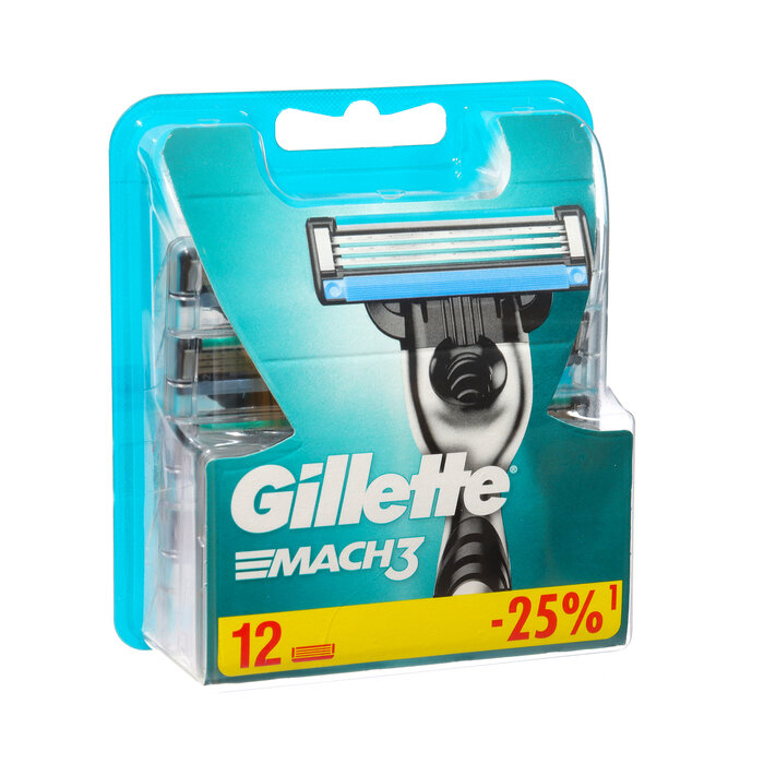 Сменные кассеты Gillette Mach 3, 12 шт.