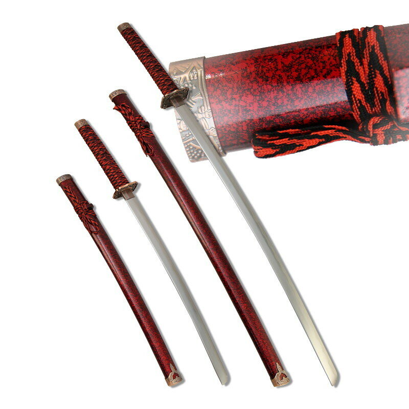 Набор самурайского оружия, China Light, 2 меча + ножны, мраморные, 70+49 см