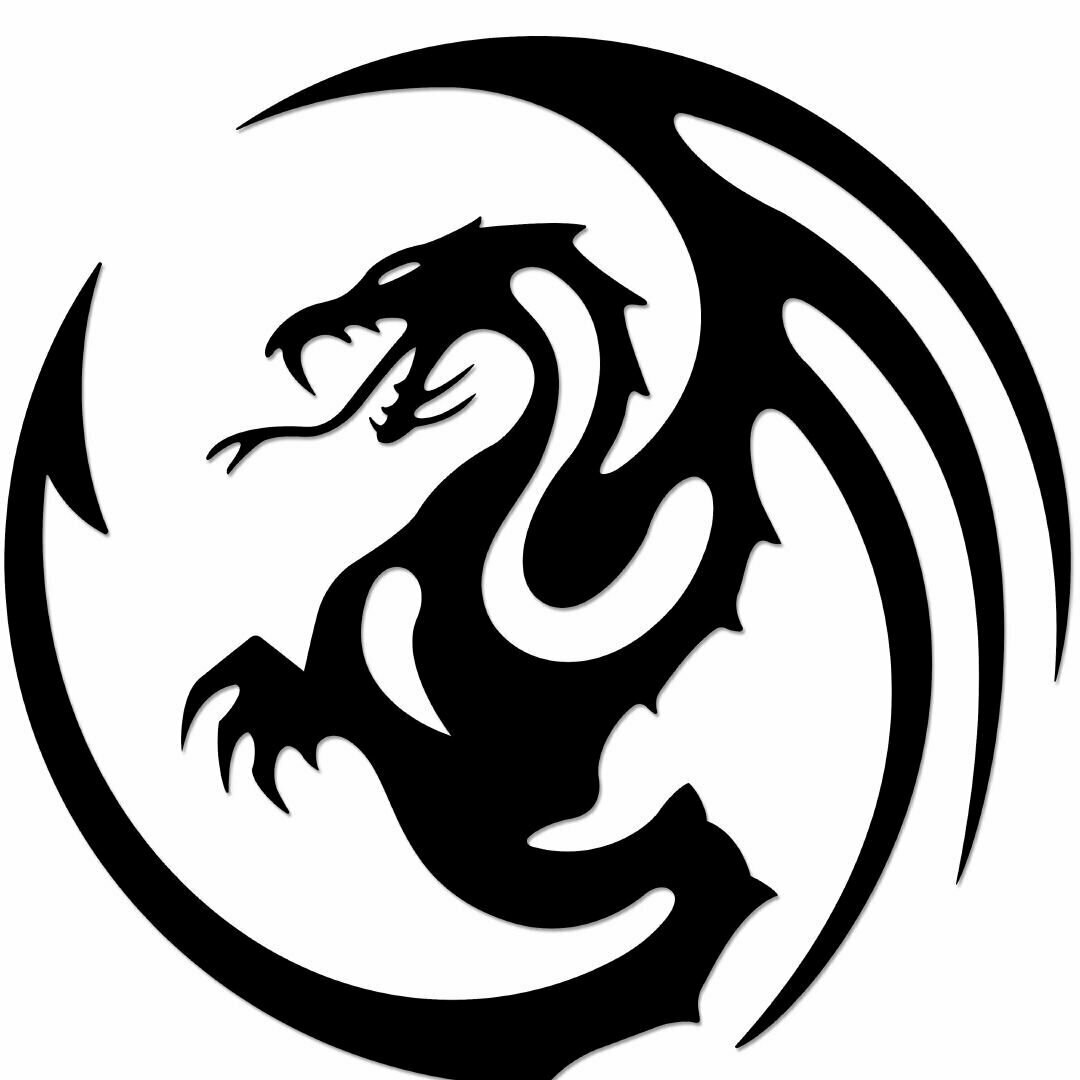 Модное настенное панно "Черный дракон" диаметром 300 мм / Декор для дома на стену / Украшение для интерьера