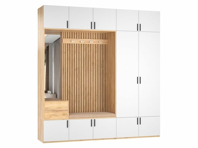 Прихожая в коридор "Дуглас 22" 225х240х50 Дуб крафт золотой / Лотос