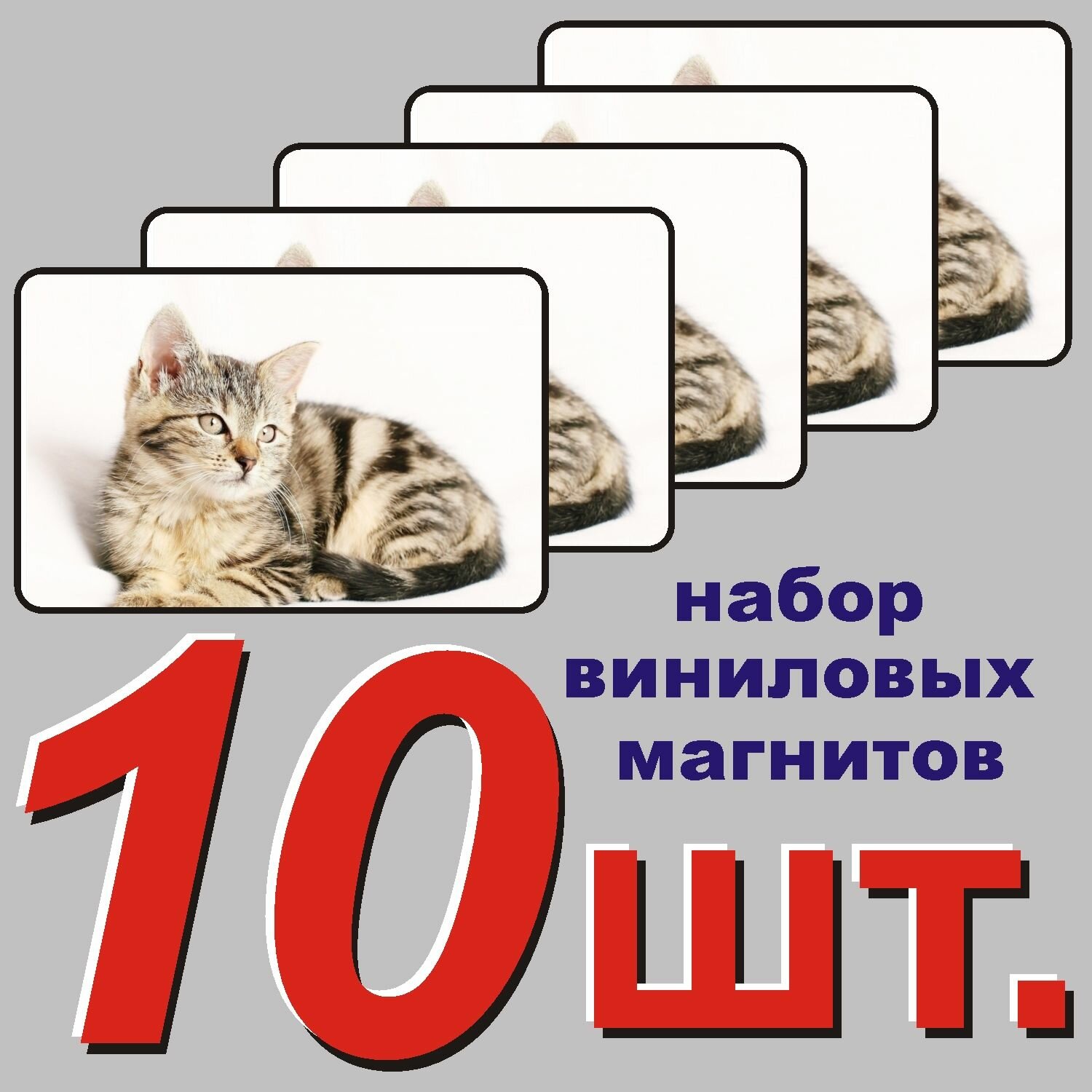 Магнит на холодильник "Котики" 10 шт.