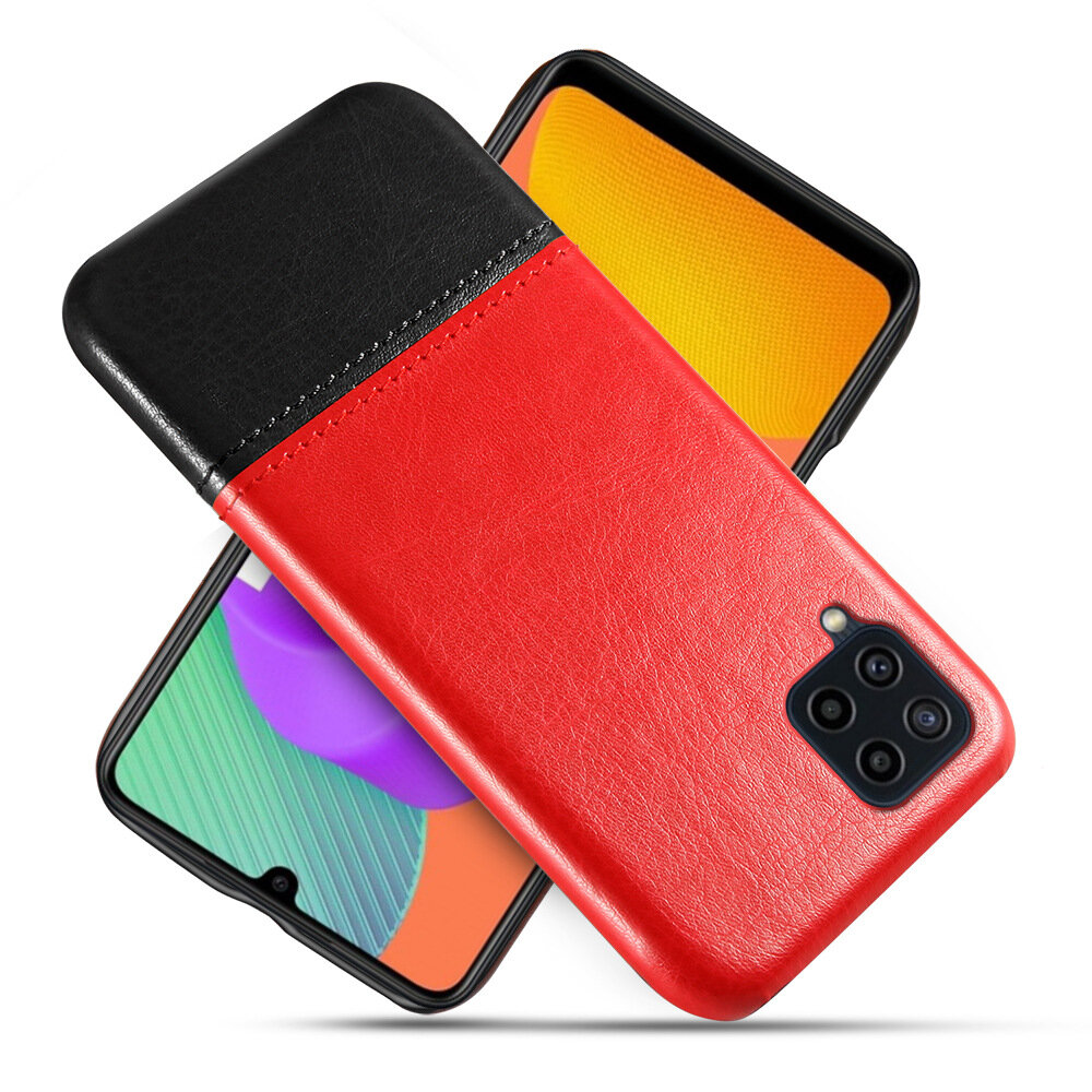 Защитный чехол-накладка MyPads для Samsung Galaxy M22 SM-M225F (2021) обтянутый кожей двухцветный