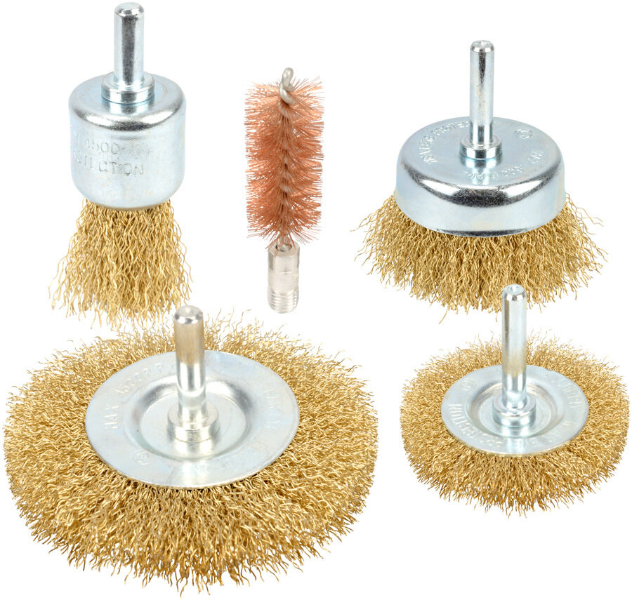 Набор щеток зачистных для дрели №3, 5 шт, 25/50/50/75/16 мм АвтоDело 44023 (21089)