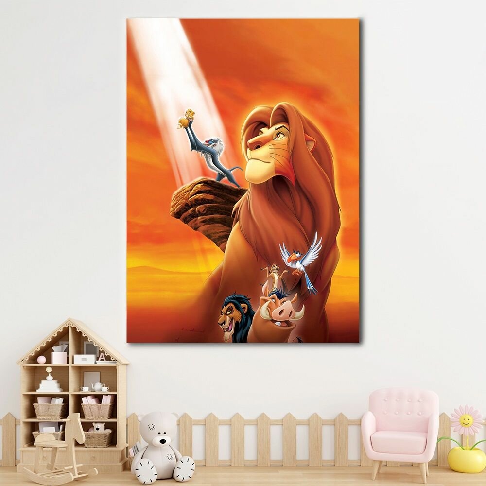 Картина на стену, интерьерная karTTina "Король Лев", 50х70см 1шт.