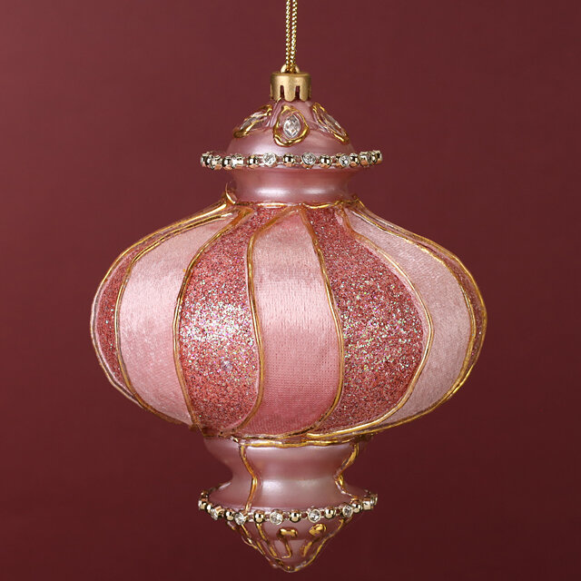 Елочная игрушка Инда Версиеринг 14 см, розовая, Winter Deco, 2007536