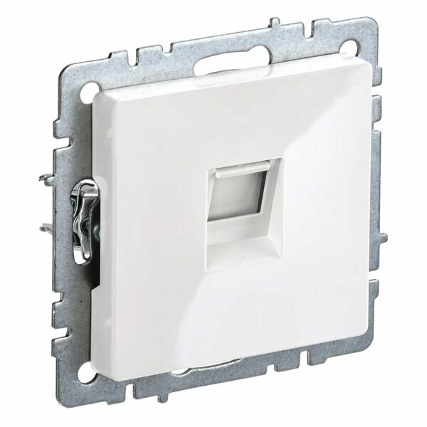 Розетка встраиваемая компьютерная IEK BRITE BR-K10-1-K01 РК10-БрБ RJ45 кат.5E белый