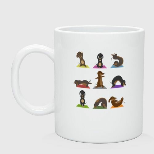 Таксы и йога Кружка