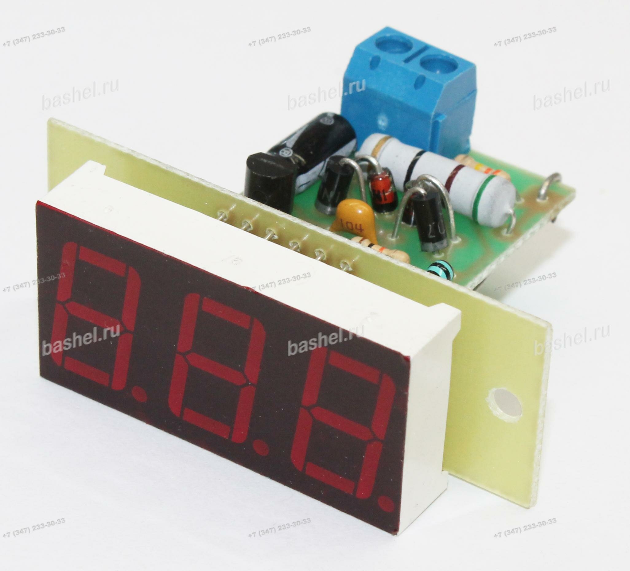 Вольтметр 220В, 0.56" (красный)