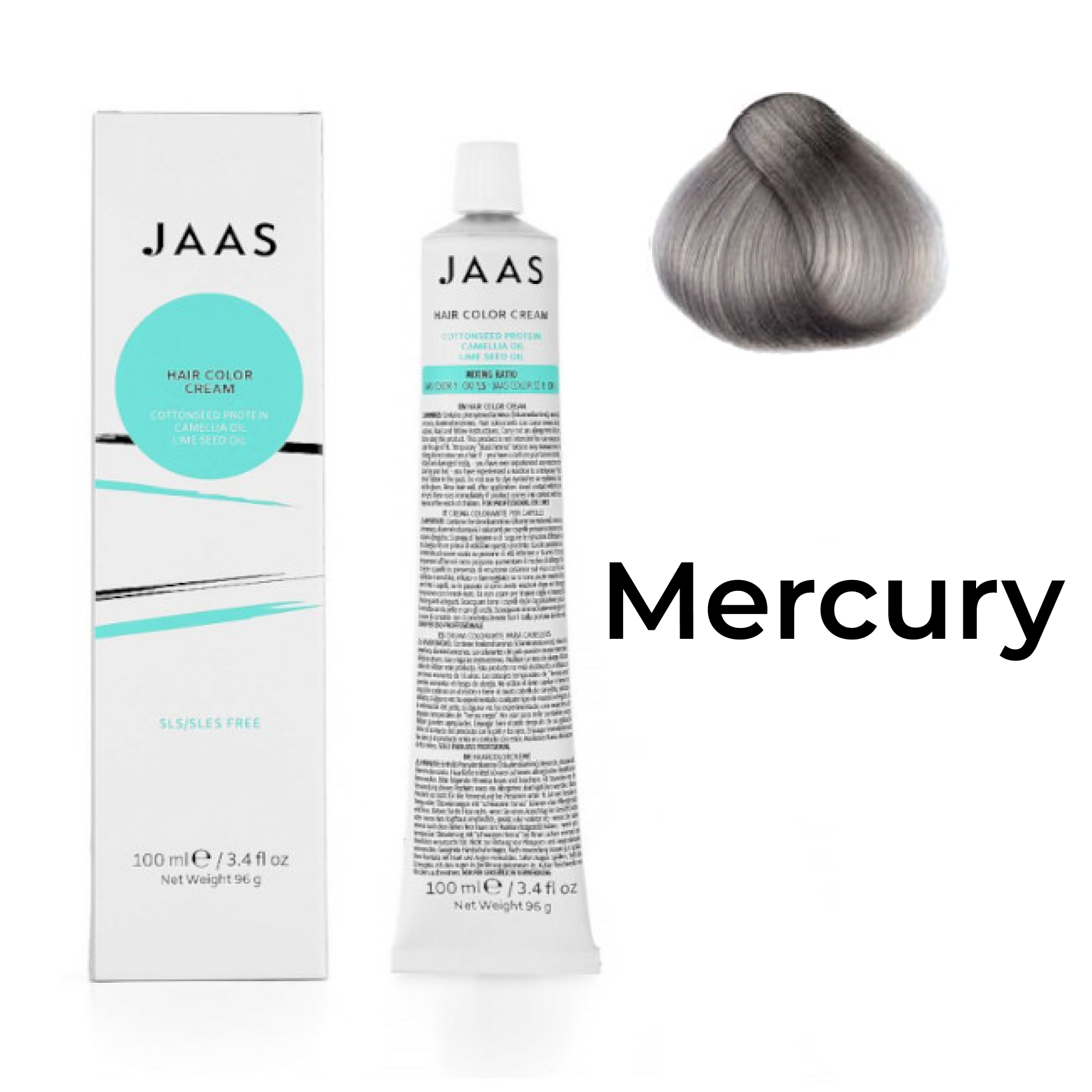 Крем - краска для волос профессиональная Jaas Mercury Микстон Серый пастельный, 100 мл