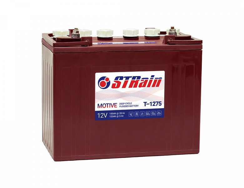 Аккумулятор тяговый STRain T-1275 WET 150Ah 12V (329x181x283) 329x181x283
