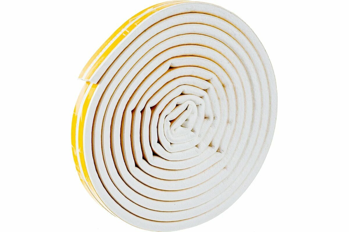 SDM самоклеящийся резиновый уплотнитель тип D 9 мм х 7 мм белый 6 м 4749 для окон и дверей