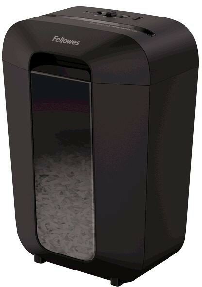 Шредер Fellowes PowerShred LX70 черный (секр. P-4) перекрестный 11лист. 18лтр. скрепки скобы пл. карты