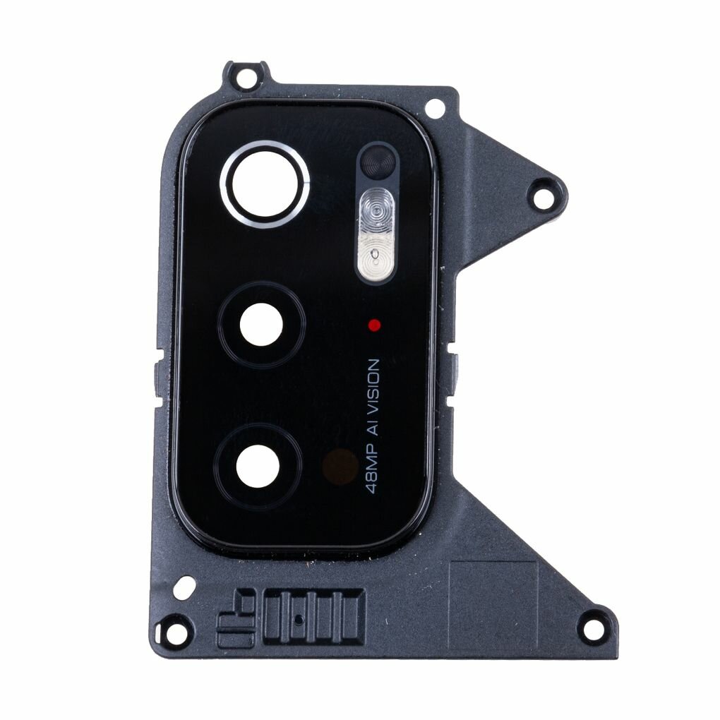 Стекло основной камеры для смартфона Xiaomi Poco M3 Pro 5G в сборе с рамкой Черный