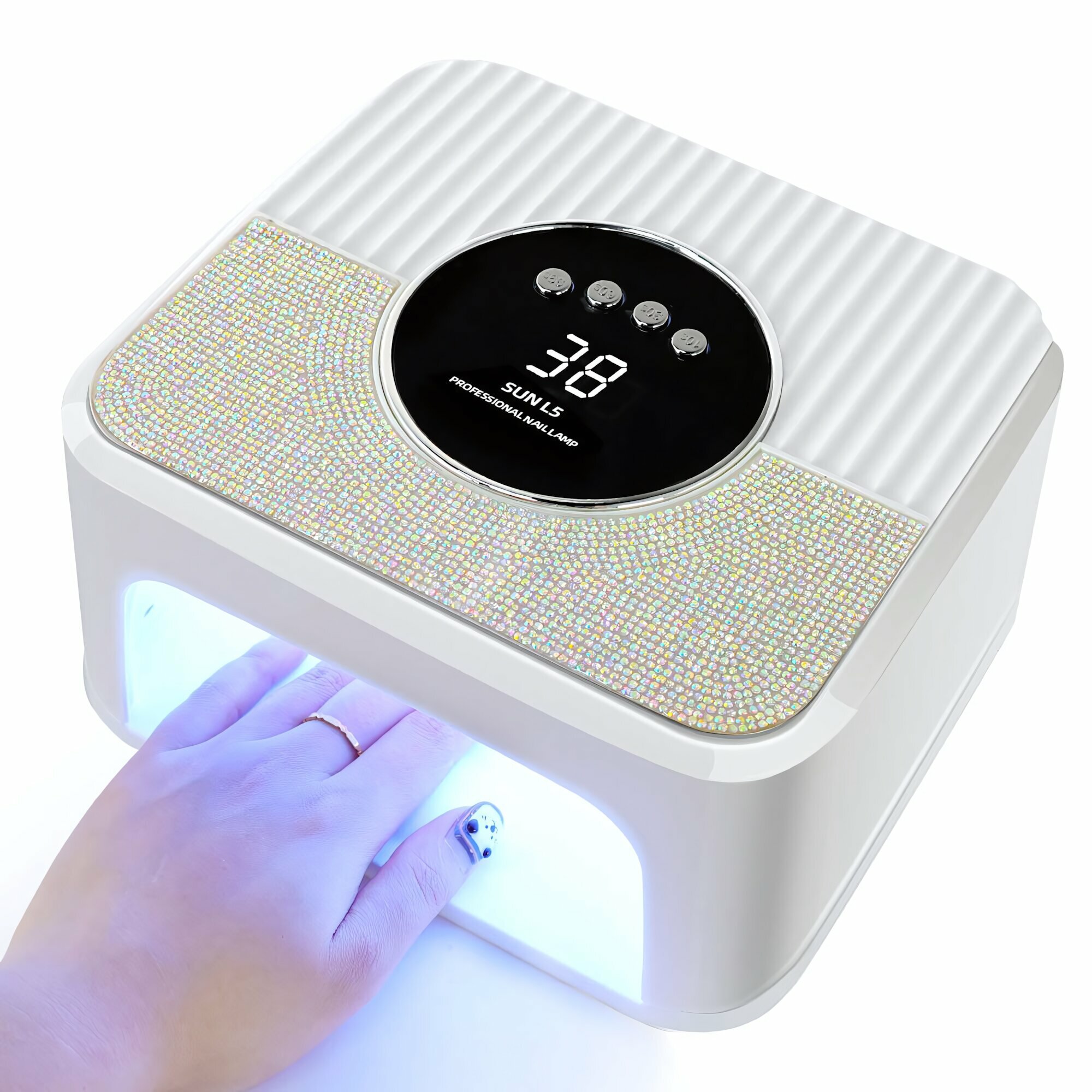 Лампа маникюрная Sun L5 для сушки ногтей с ИК-сенсором, 45 светодиодов, белая, версия USA